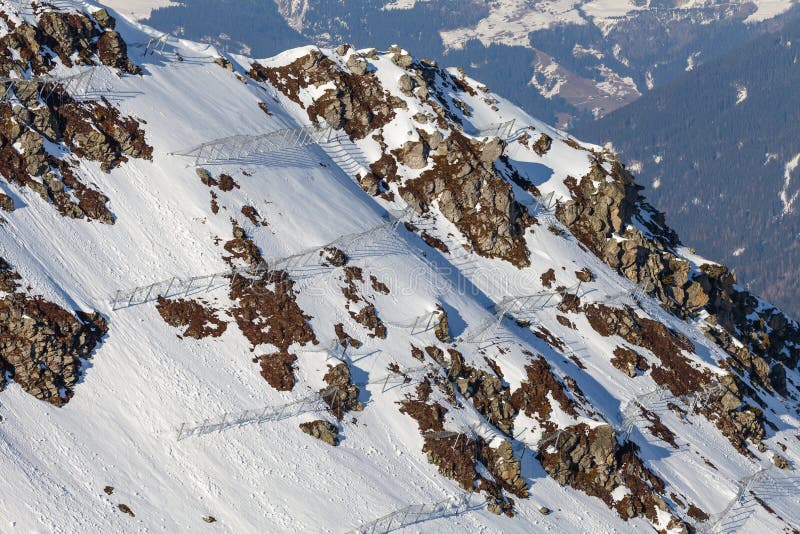 Avalanche Protection Barriers Stock Image - Image of majestic, altitude ...