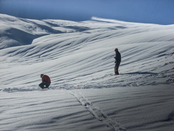 Avalanche Rescue Team Practicing in Mount Baker Ski Area, Washington ...