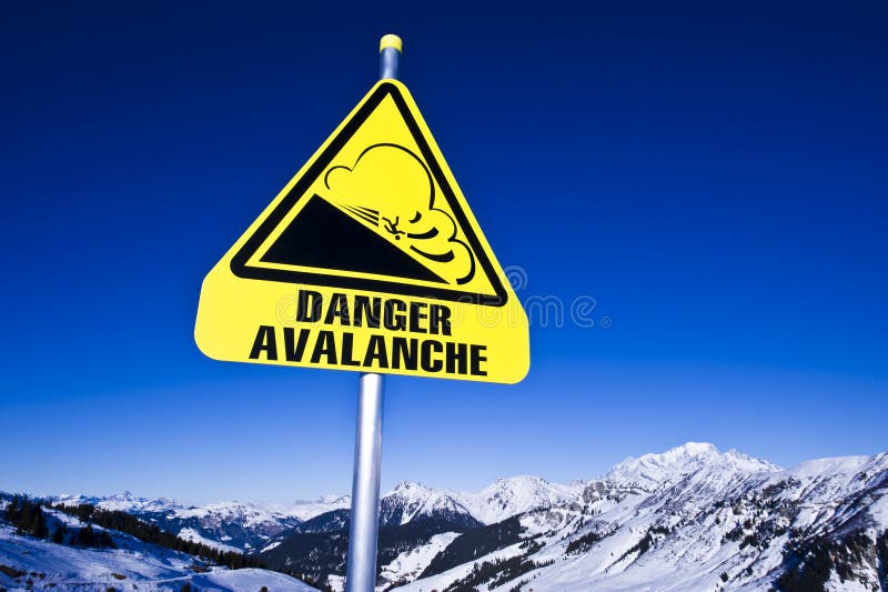 Avalanche Warning Signs Avalanche Danger Warning Sign Hi Res Stock
