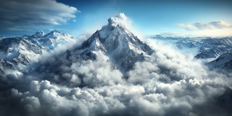 Avalanche on a Snowy Mountain: Natures Unpredictable Power and Force ...