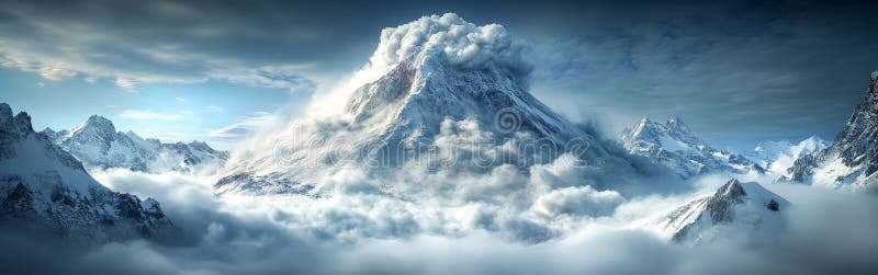 Avalanche on a Snowy Mountain: Natures Unpredictable Power and Force ...