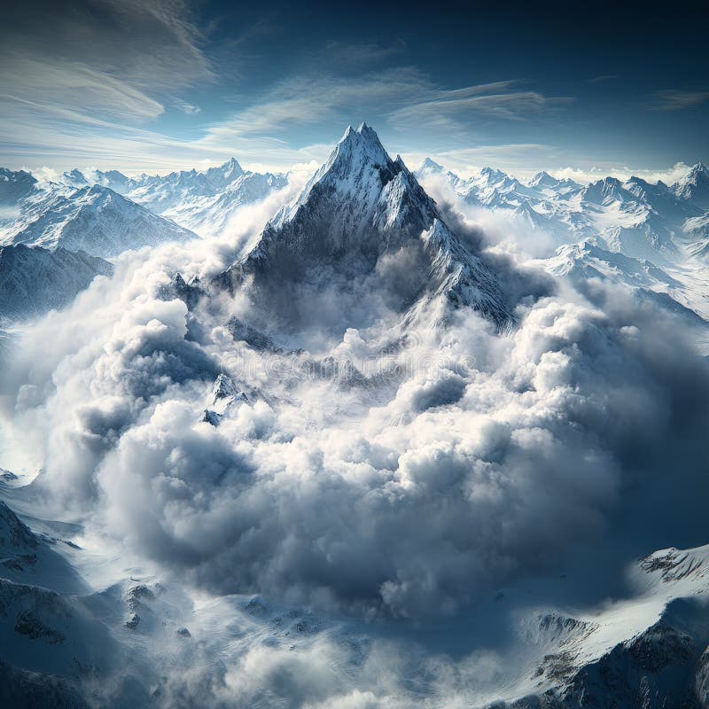 Avalanche on a Snowy Mountain: Natures Unpredictable Power and Force ...