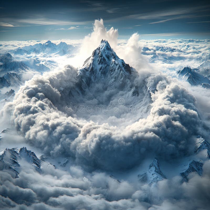 Avalanche on a Snowy Mountain: Natures Unpredictable Power and Force ...
