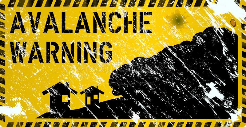 Avalanche Warning Sign, Grungy and Weathered, Vector Stock Vector ...