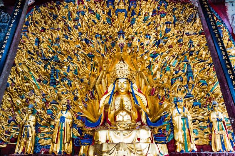 Mil Estátuas Da Buda Das Mãos Imagem de Stock - Imagem de estátuas ...