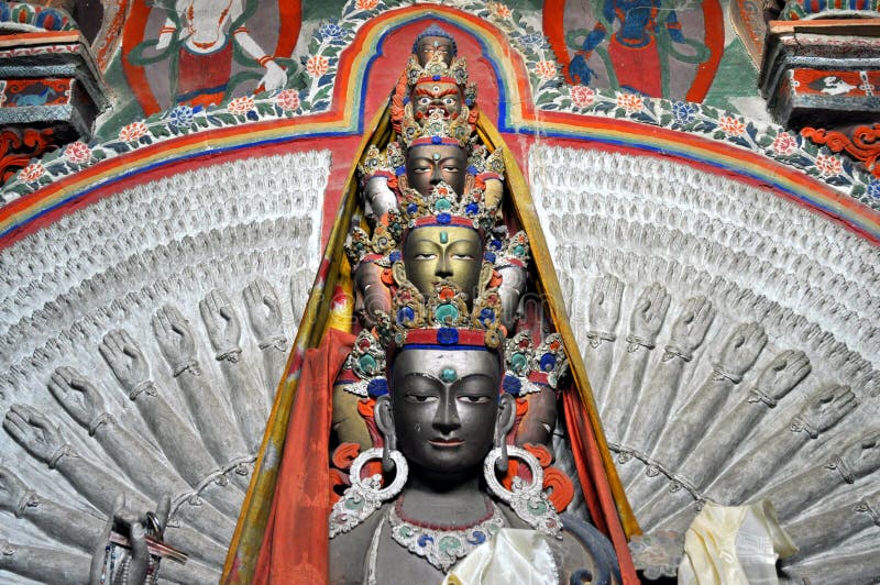 Avalokitesvara - Thousand Hands Buddha Statue from Ladakh Stock Image ...