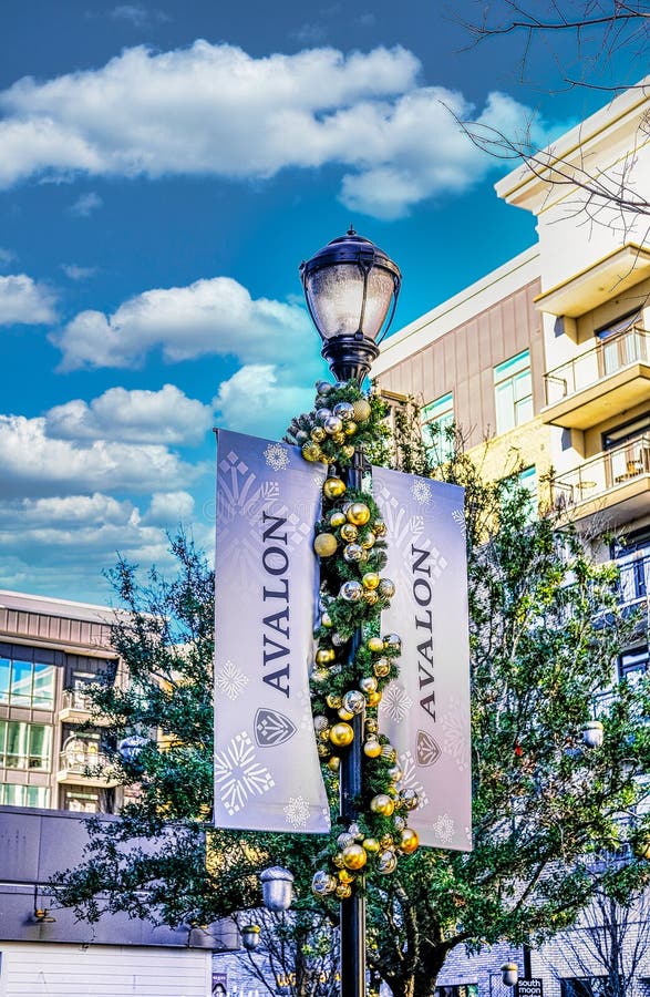 Avalon Banners at Christmas Editorial Image - Image of architecture ...