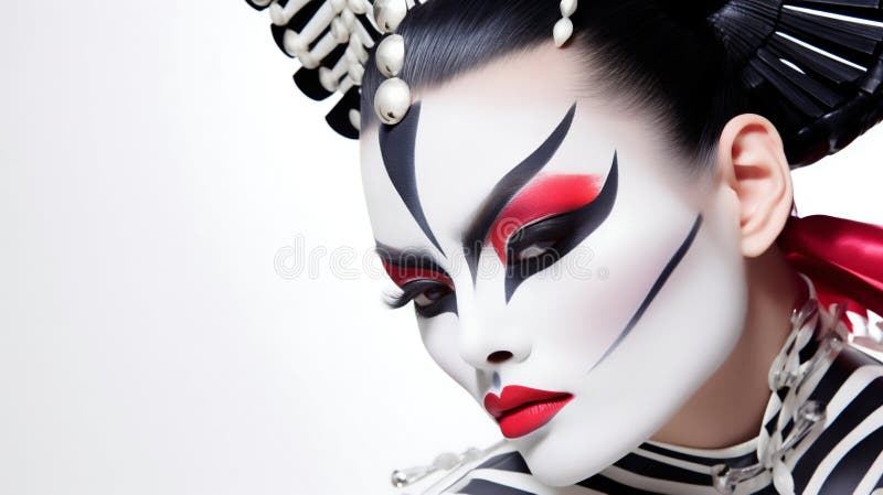 Avant-Garde Makeup with Geometric Patterns and Bold Colors. Generative ...