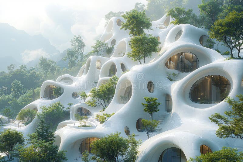 Avant Garde Organic Architecture with Futuristic Design and Greenery ...