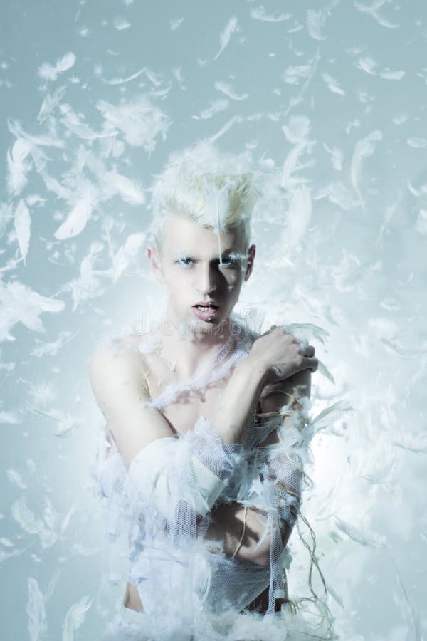 Avant-garde Portrait of a Young Man Stock Photo - Image of bule, beauty ...