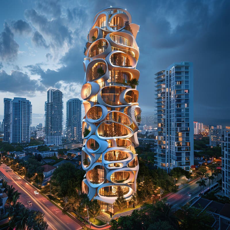 Avant Garde Residential Tower with Distinctive Architectural Features ...