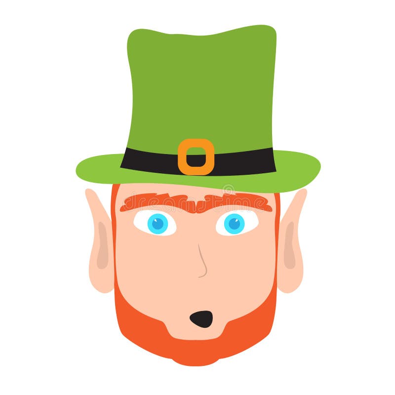 Avatar of amazed irish elf stock vector. Illustration of background ...