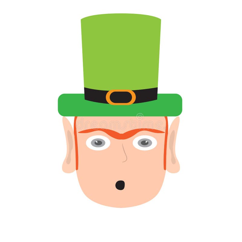 Avatar of amazed irish elf stock vector. Illustration of costume ...