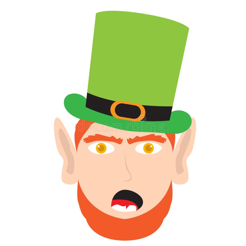 Avatar of amazed irish elf stock vector. Illustration of irish - 136843652