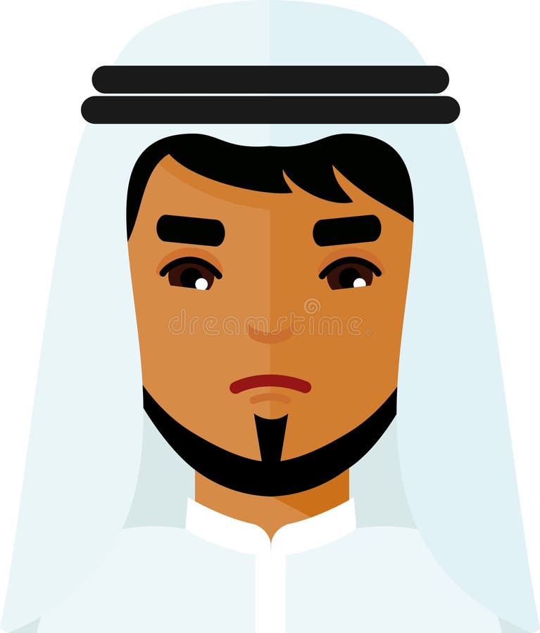 Avatar Arab People in Colorful Flat Style. Stock Vector - Illustration ...