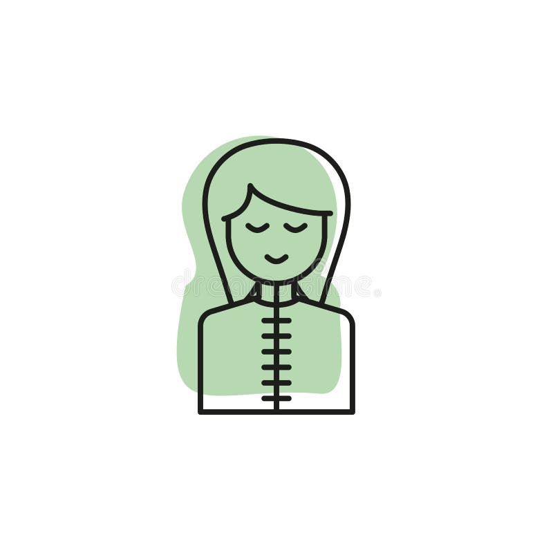 Avatar Asian Girl with Color Shadow Vector Icon in Asian Set Stock ...