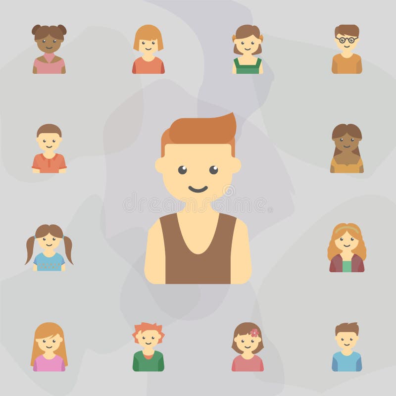 Avatar of Boy Colored Icon. Universal Set of Kids Avatars for Website ...