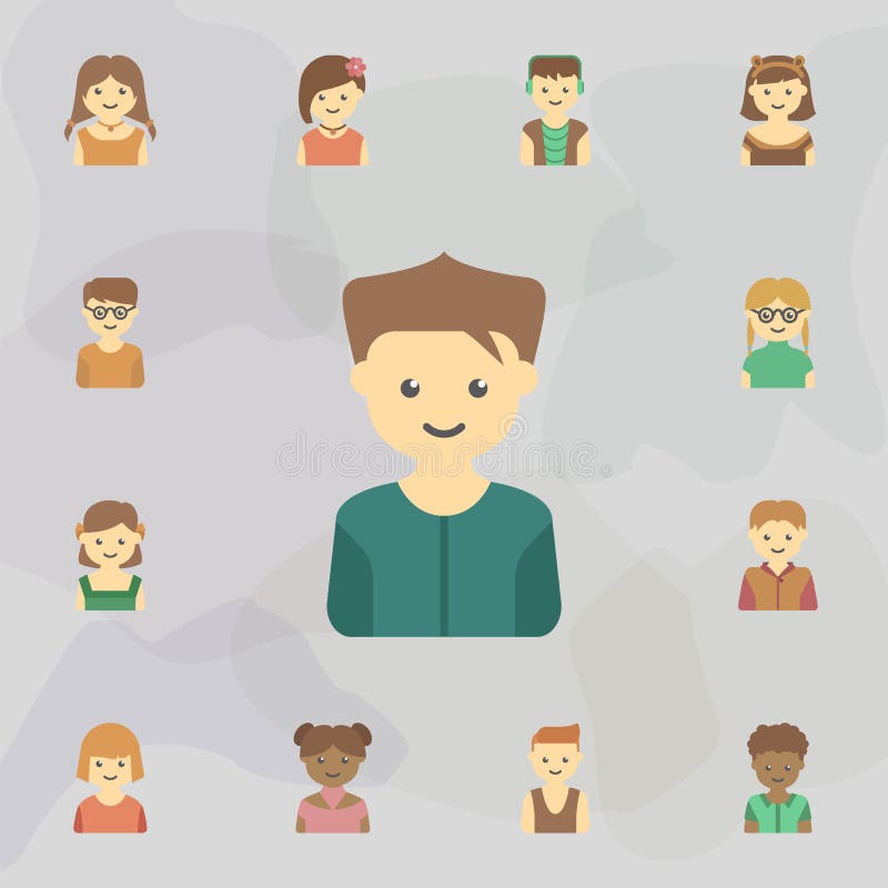 Avatar of Boy Colored Icon. Universal Set of Kids Avatars for Website ...