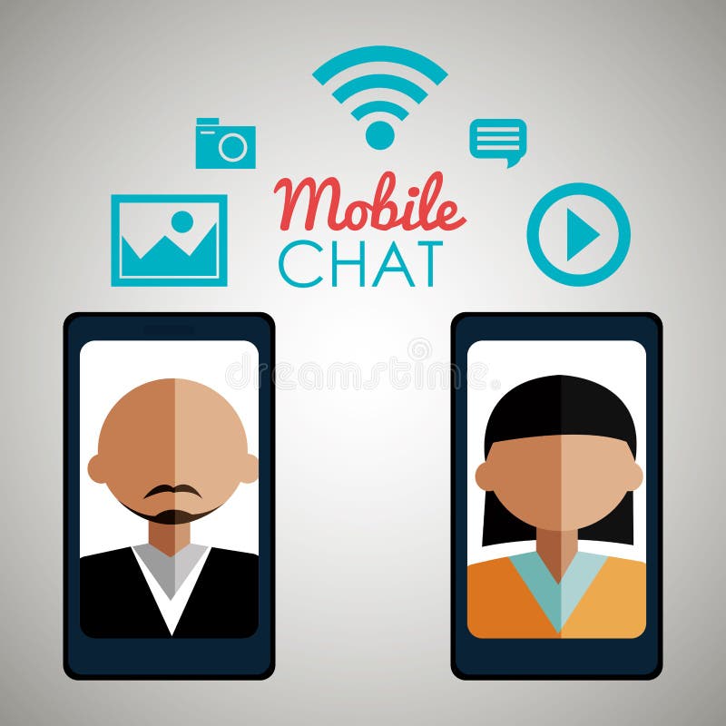Avatar Chat Mobile Smartphone Stock Illustration - Illustration of ...