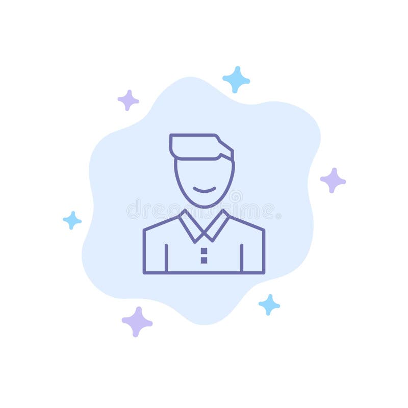 Avatar, Client, Face, Happy, Man, Person, User Blue Icon on Abstract ...