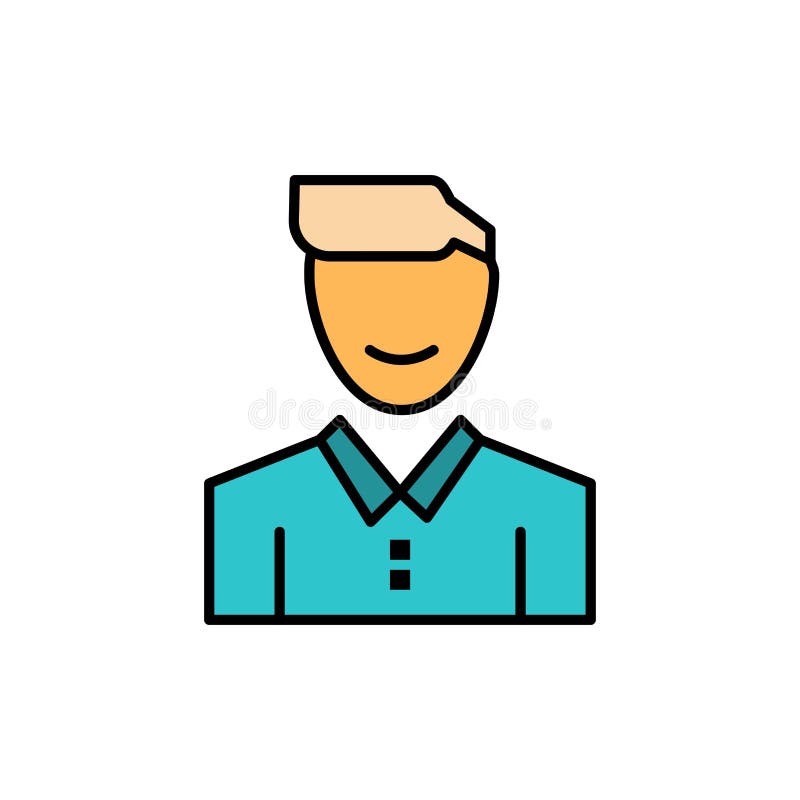 Avatar, Client, Face, Happy, Man, Person, User Flat Color Icon. Vector ...