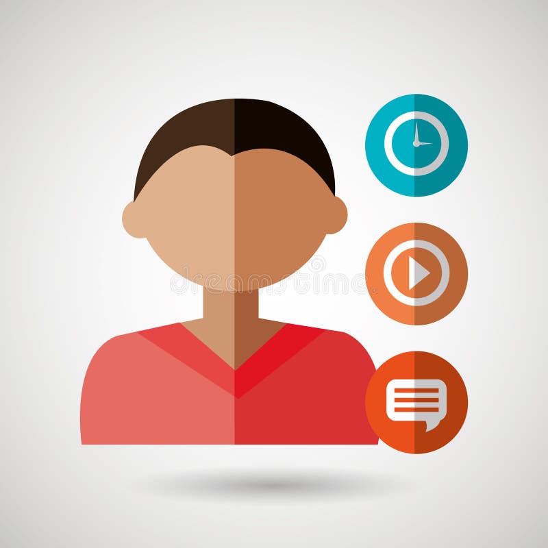 Avatar clock play chat stock illustration. Illustration of electronic ...