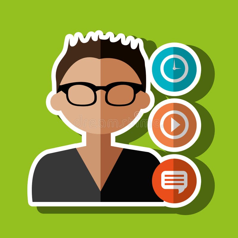 Avatar clock play chat stock illustration. Illustration of electronic ...