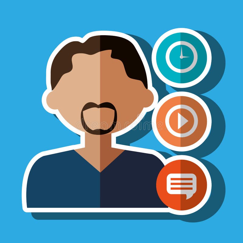 Avatar clock play chat stock illustration. Illustration of group - 83147206