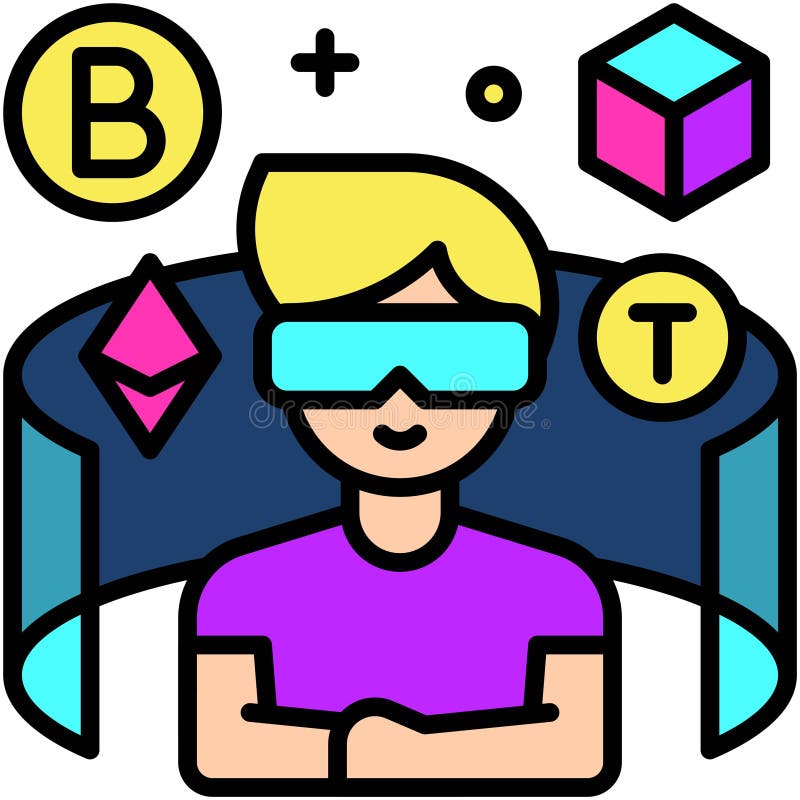 Avatar with Coin Elements Icon, Metaverse Related Vector Stock Vector ...