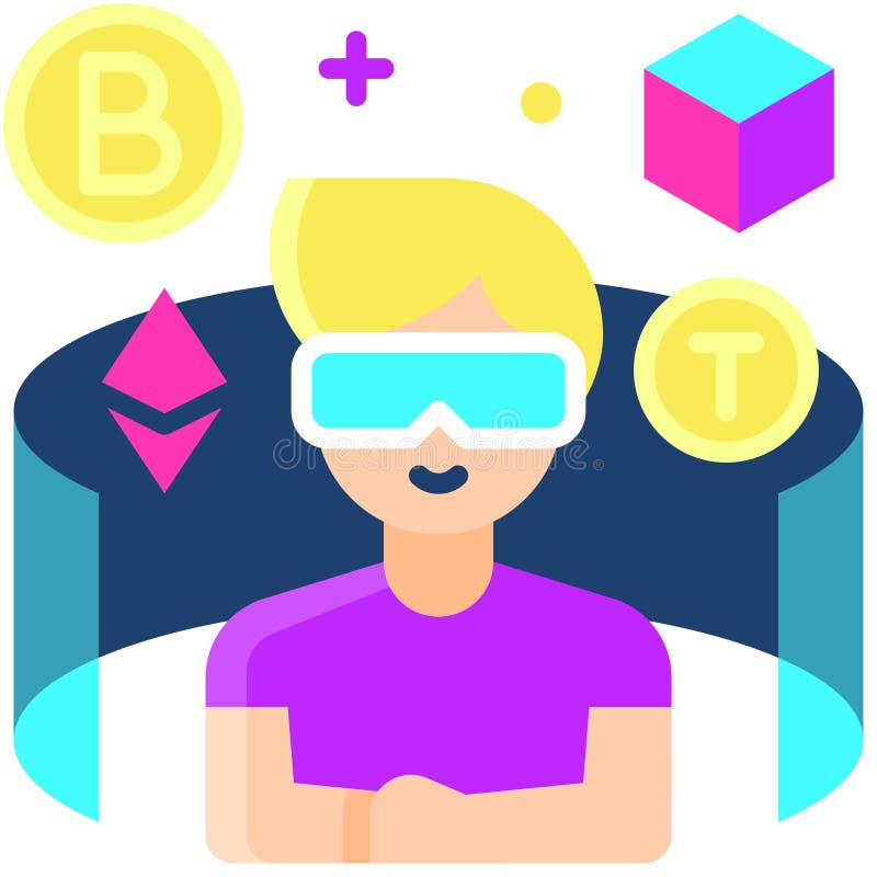 Avatar with Coin Elements Icon, Metaverse Related Vector Stock Vector ...