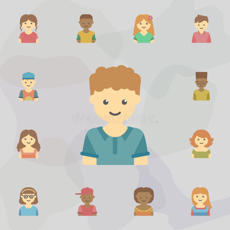 Avatar of Curly Haired Boy Colored Icon. Universal Set of Kids Avatars ...