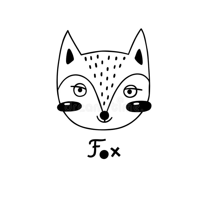 Avatar Cute Face Fox Portrait. Vector Illustration in Cartoon Style ...