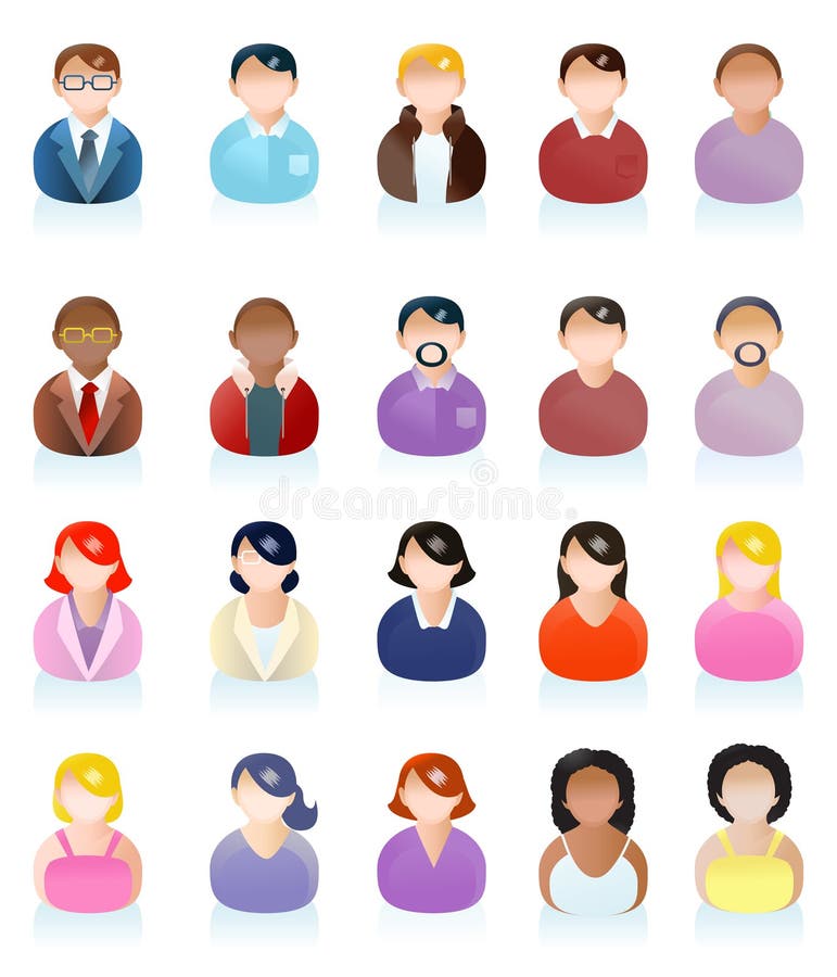 Avatar Dell'icona Della Donna E Dell'uomo Illustrazione di Stock ...