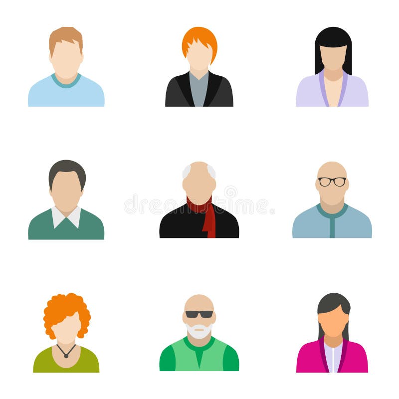 Avatar of Different People Icons Set Stock Vector - Illustration of ...