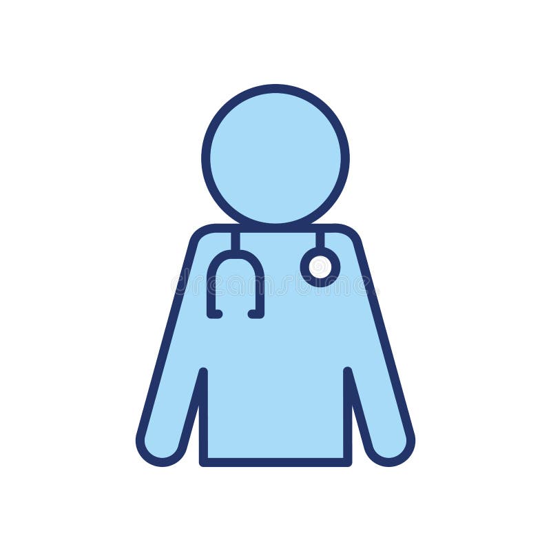 Avatar Doctor With Stethoscope And Cross Bubble Flat Style Icon Vector