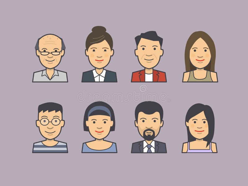 Avatar face icons stock vector. Illustration of happy - 92629526