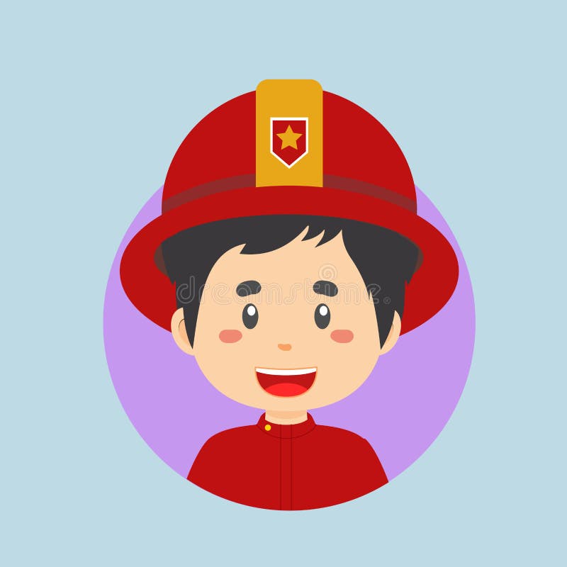 Avatar of a Fire Fighters Character Stock Vector - Illustration of team ...