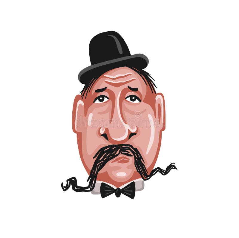 Avatar in Flat Style, Gentleman in Hat with Mustache Vector Stock ...