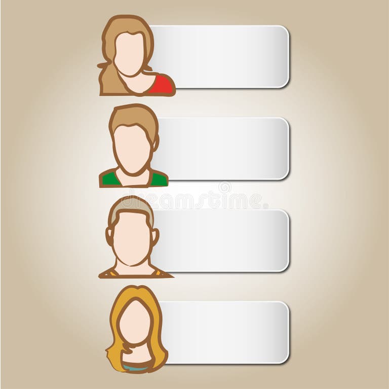 Avatar - Four Infographic Faces Stock Vector - Illustration of ...