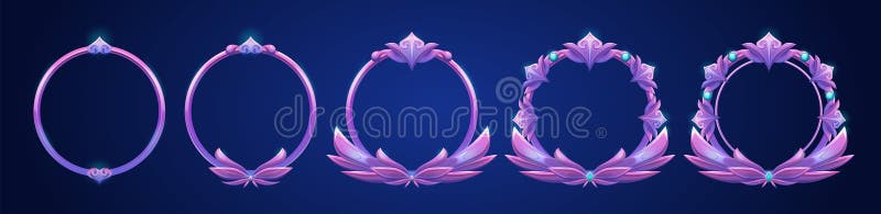3D Avatar Frame Set, Cartoon Photo Border Render, Game Award Fantasy ...
