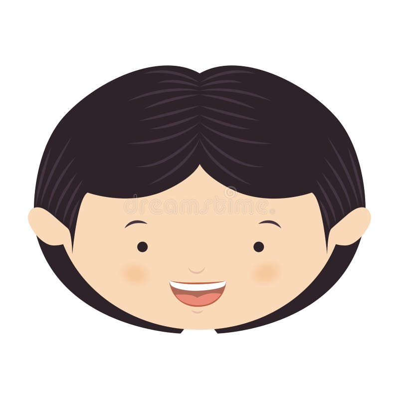 Avatar Front Face Asian Boy Stock Illustration - Illustration of chin ...