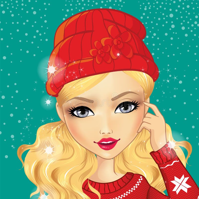 Avatar Cute Blonde Girl stock vector. Illustration of beauty - 88408565