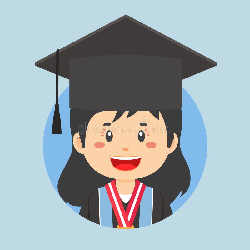 Avatar of a Graduation Character Stock Vector - Illustration of girl ...