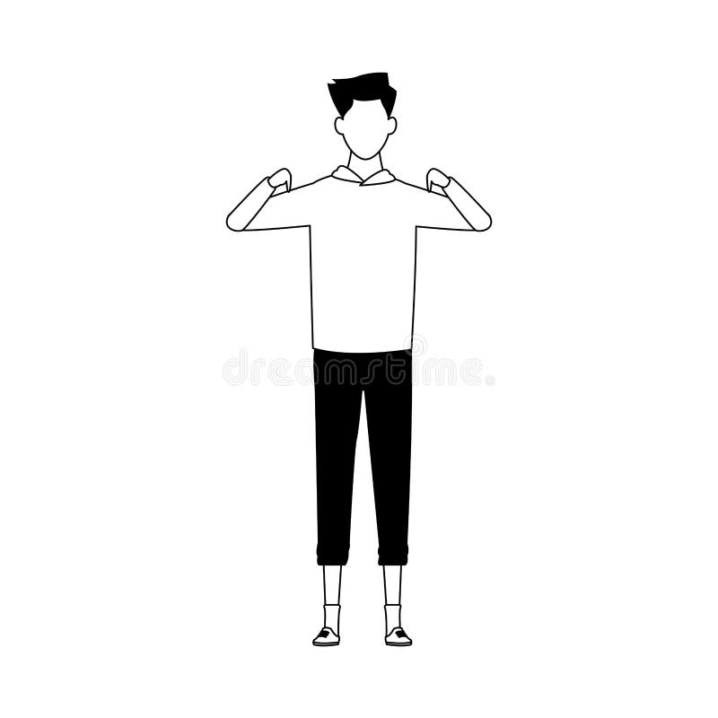Avatar Happy Man Standing Icon, Flat Design Stock Vector - Illustration ...