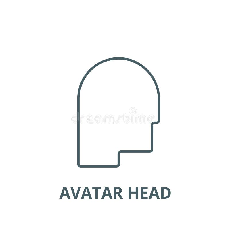Avatar Head Line Icon, Vector. Avatar Head Outline Sign, Concept Symbol ...