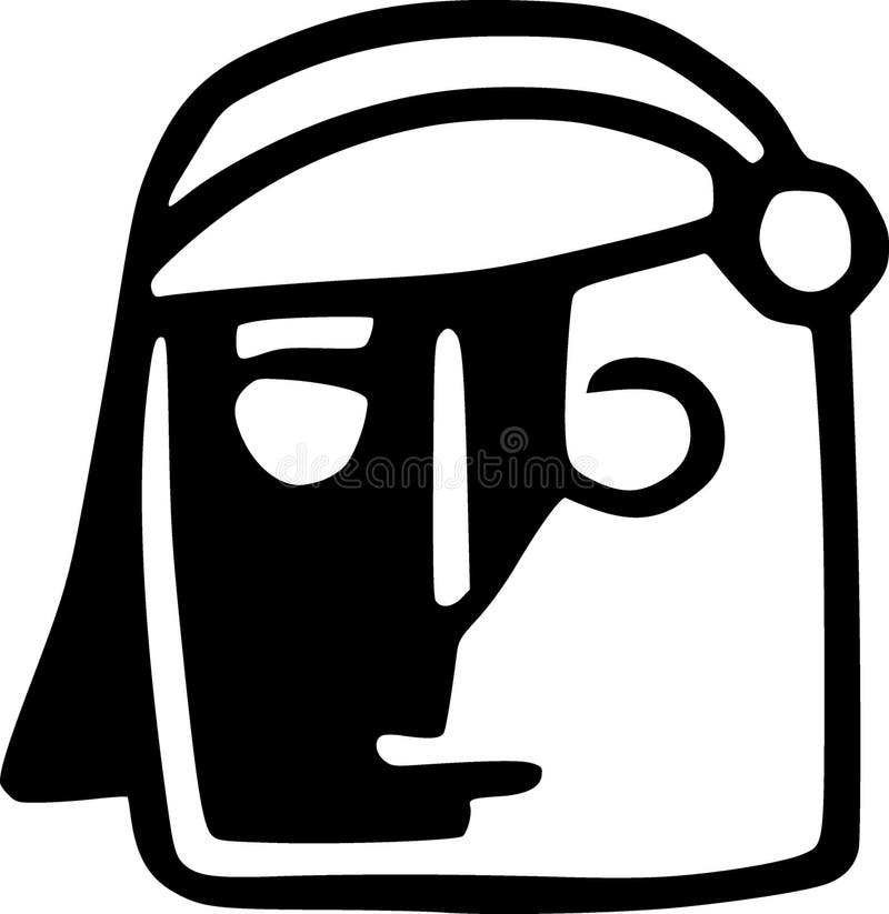 Avatar Head Man Icon in Solid Style Stock Illustration - Illustration ...