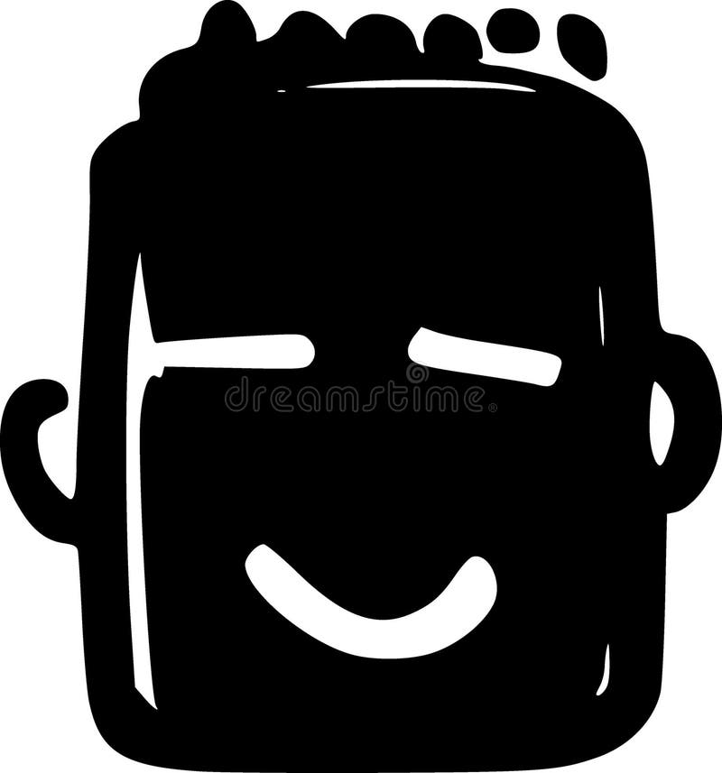 Avatar Head Man Icon in Solid Style Stock Illustration - Illustration ...