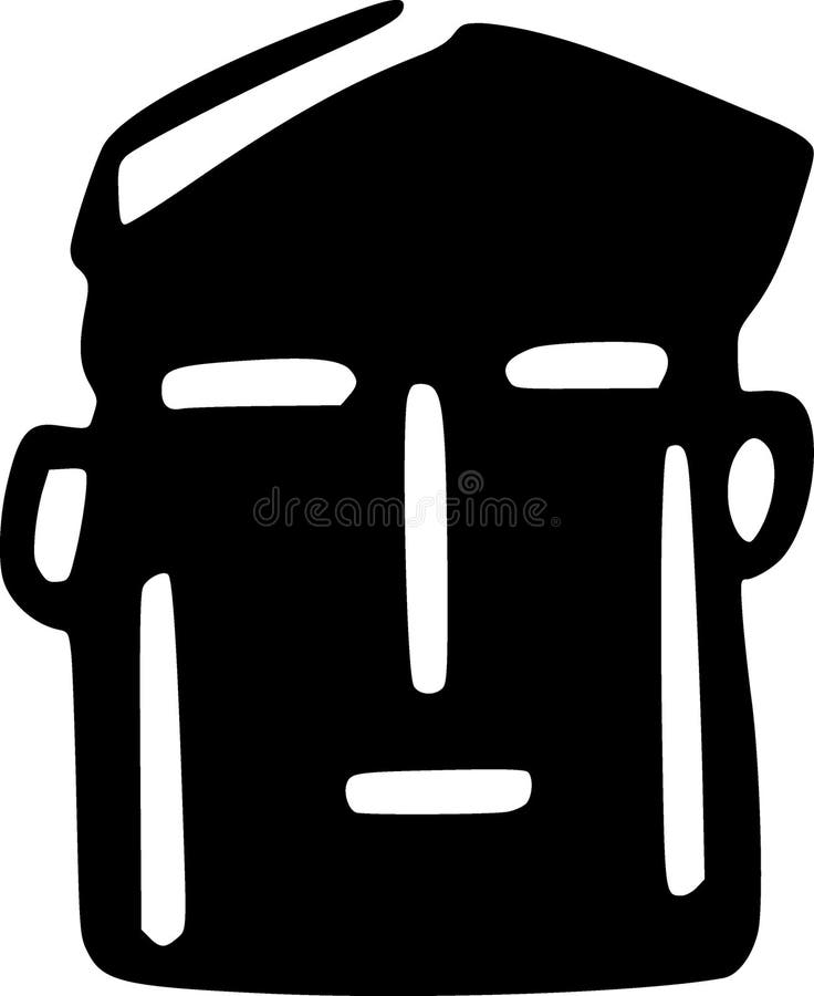 Avatar Head Man Icon in Solid Style Stock Illustration - Illustration ...