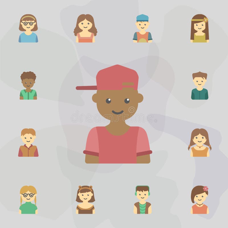 Avatar of Hippie Boy Colored Icon. Universal Set of Kids Avatars for ...