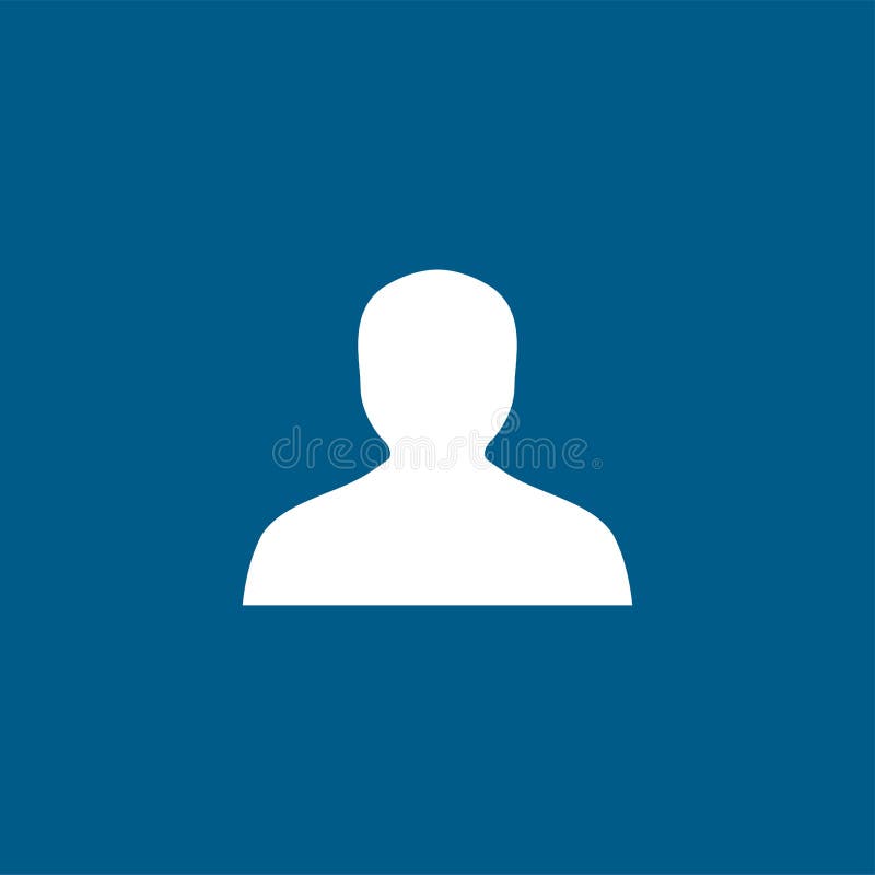 Avatar Icon on Blue Background. Blue Flat Style Vector Illustration ...